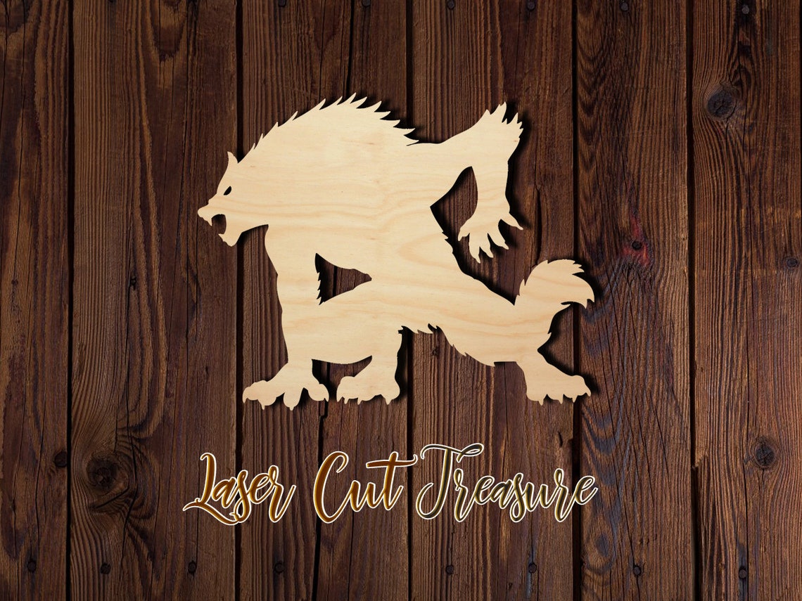 Werewolf Halloween Unfinished Laser Cut Shape | Etsy