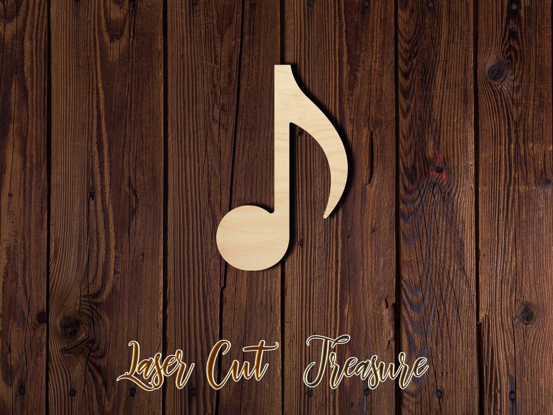 Music Note - Unfinished Laser Cut Wood Shape - 1/8" Baltic Birch ...
