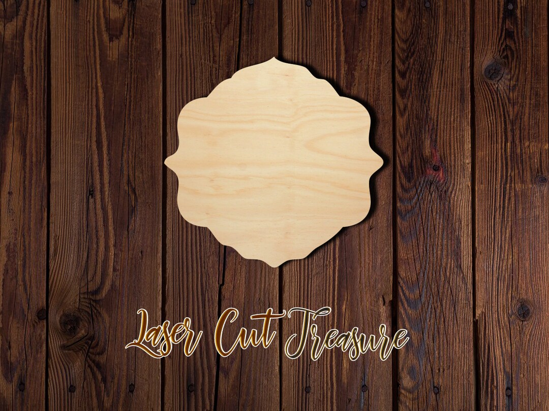 Fancy Plaque - Unfinished Laser Cut Wood Shape - 1/8" Baltic Birch ...