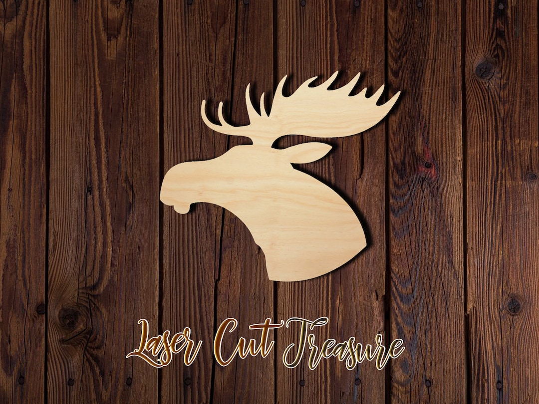 Moose - Unfinished Laser Cut Wood Shape - 1/8" Baltic Birch Plywood ...