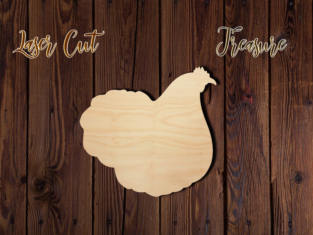 Hen - Chicken - Easter - Unfinished Laser Cut Wood Shape - 1/8" Baltic ...
