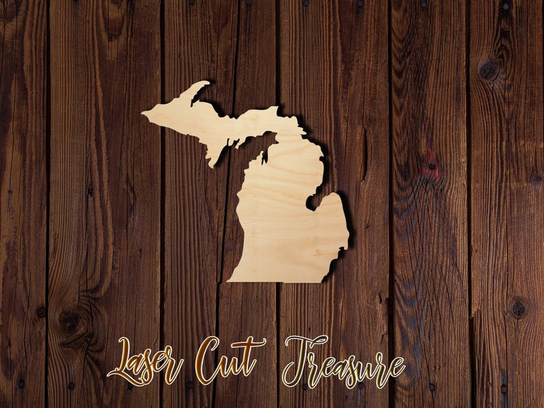 Michigan State - USA - Unfinished Laser Cut Wood Shape - 1/8" Baltic ...