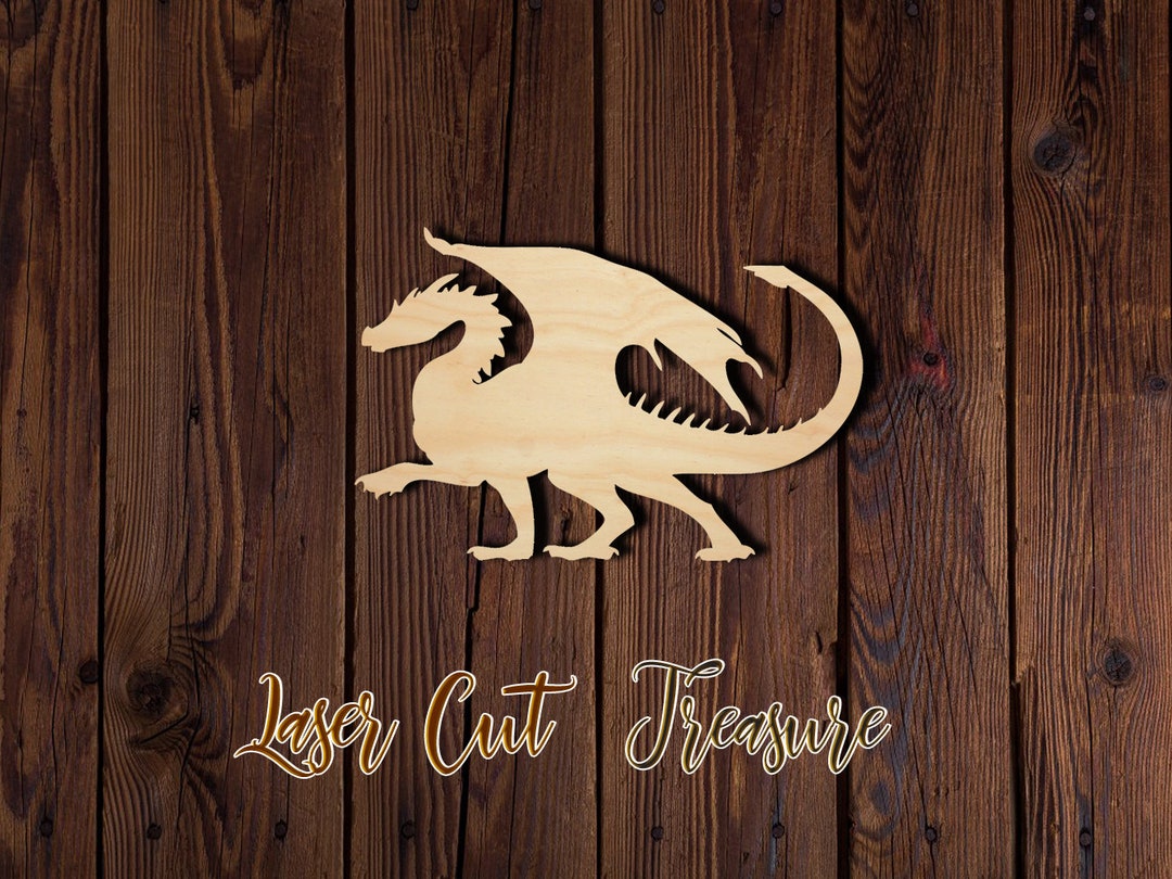 Dragon - Unfinished Laser Cut Wood Shape - 1/8" Baltic Birch Plywood ...