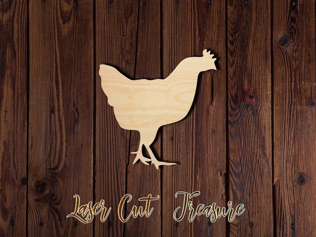 Chicken - Unfinished Laser Cut Wood Shape - 1/8" Baltic Birch Plywood ...