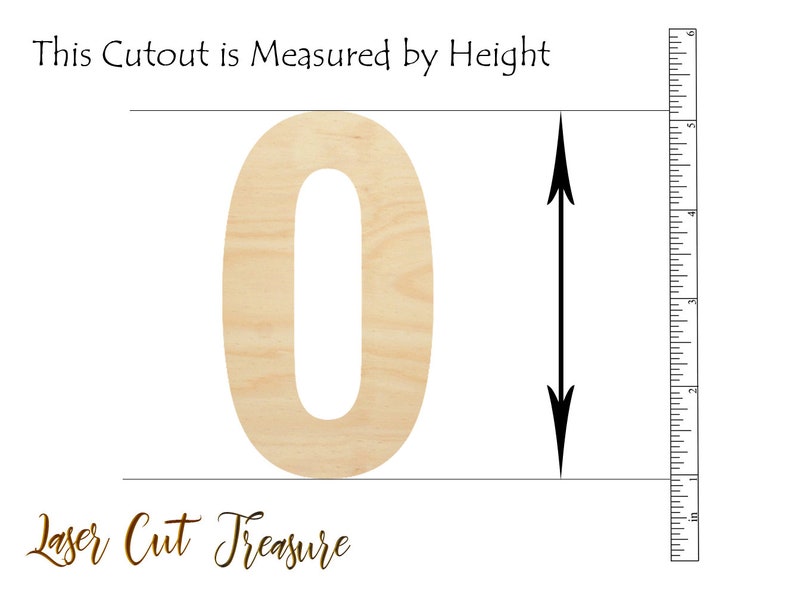 Zero - Number - Unfinished Laser Cut Wood Shape - 1/8" Baltic Birch ...