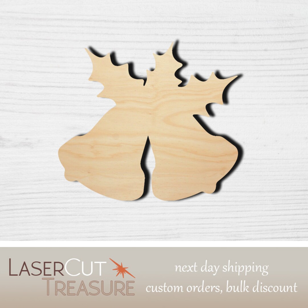 Bells - Unfinished Laser Cut Wood Shape - 1/8" Baltic Birch Plywood ...