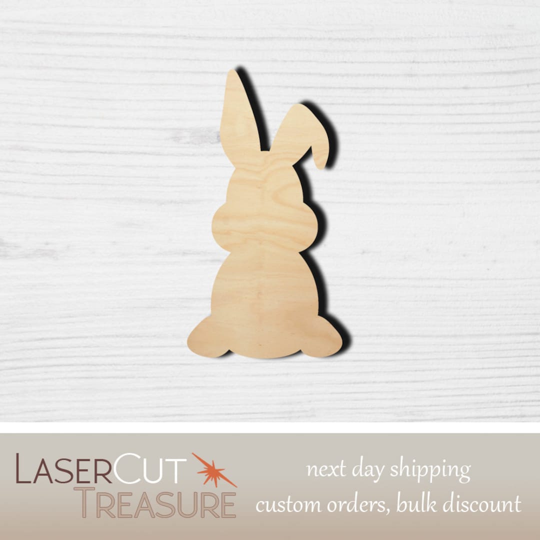Bunny - Rabbit - Easter - Unfinished Laser Cut Wood Shape - 1/8" Baltic ...