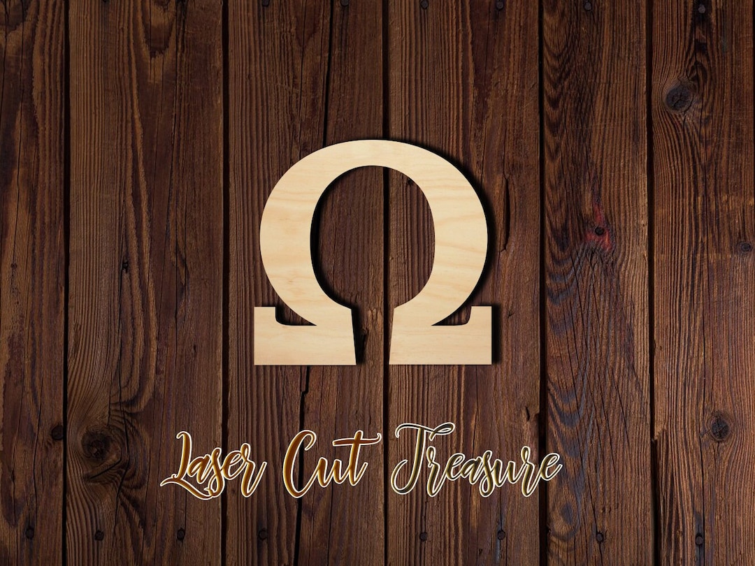 Omega - Greek Letter - Unfinished Laser Cut Wood Shape - 1/8" Baltic ...
