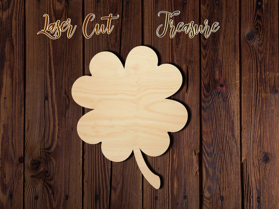 Clover - St Patrick's Day - Unfinished Laser Cut Wood Shape - 1/8 ...