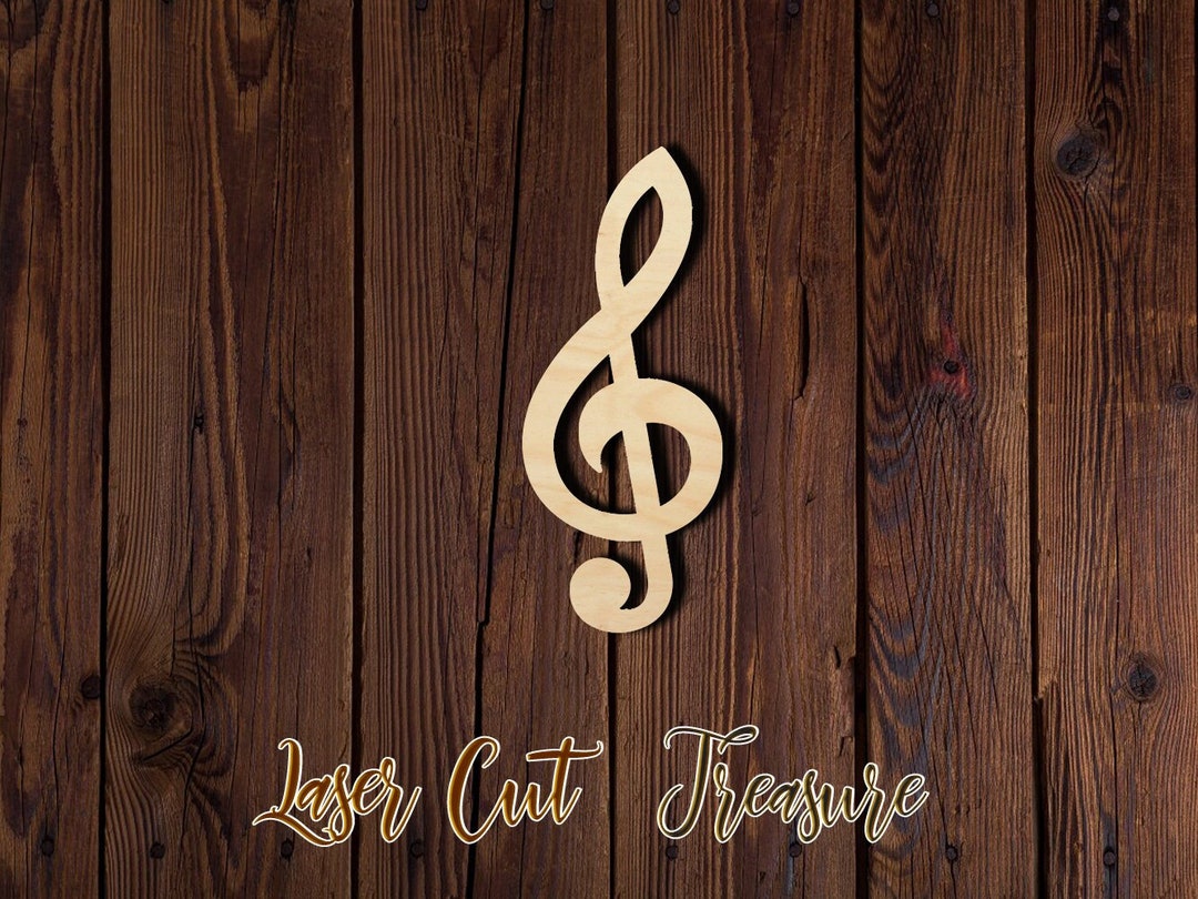 Treble Clef - Unfinished Laser Cut Wood Shape - 1/8" Baltic Birch ...