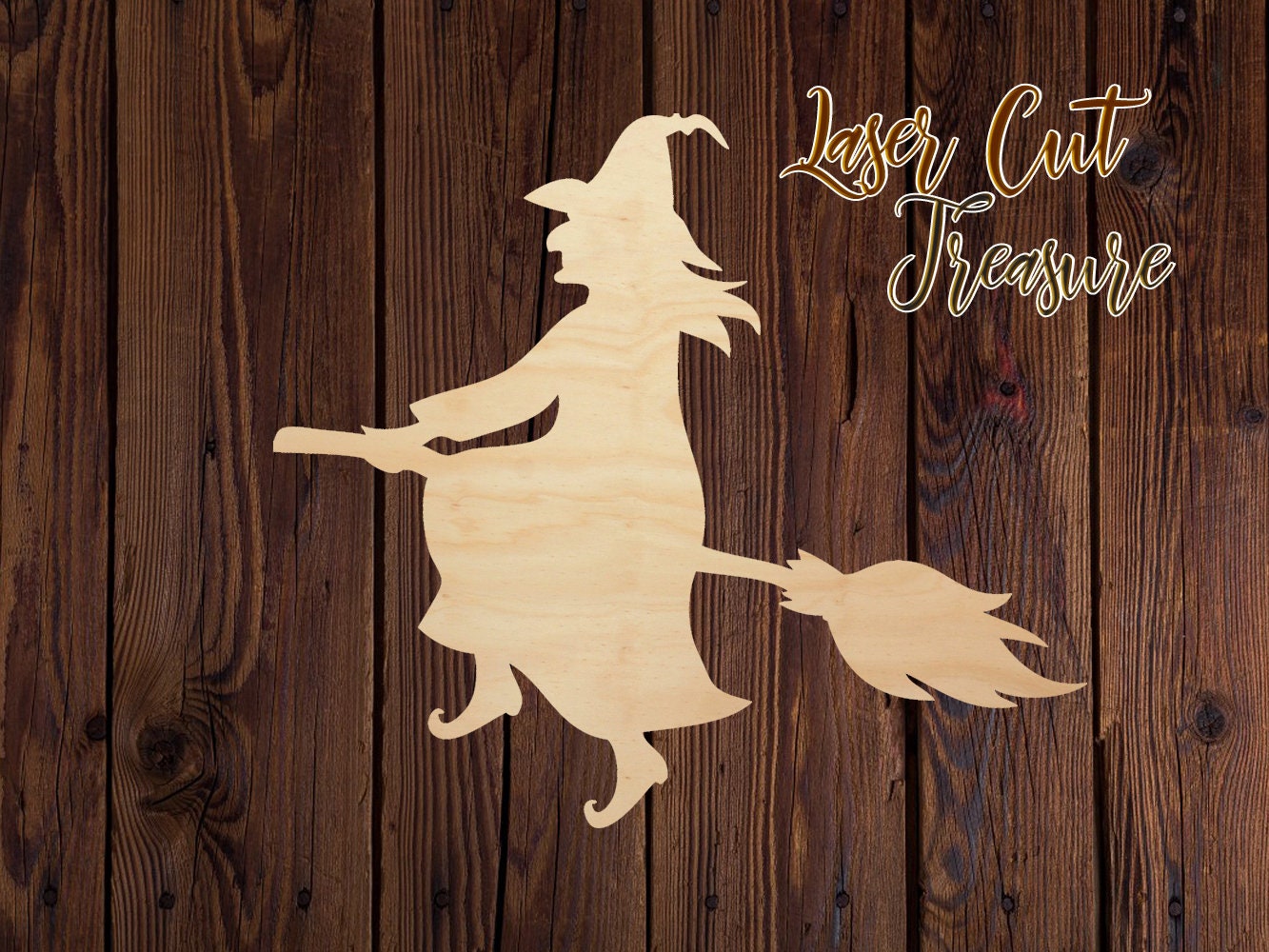Flying Witch - Halloween - Unfinished Laser Cut Wood Shape - 1/8 ...
