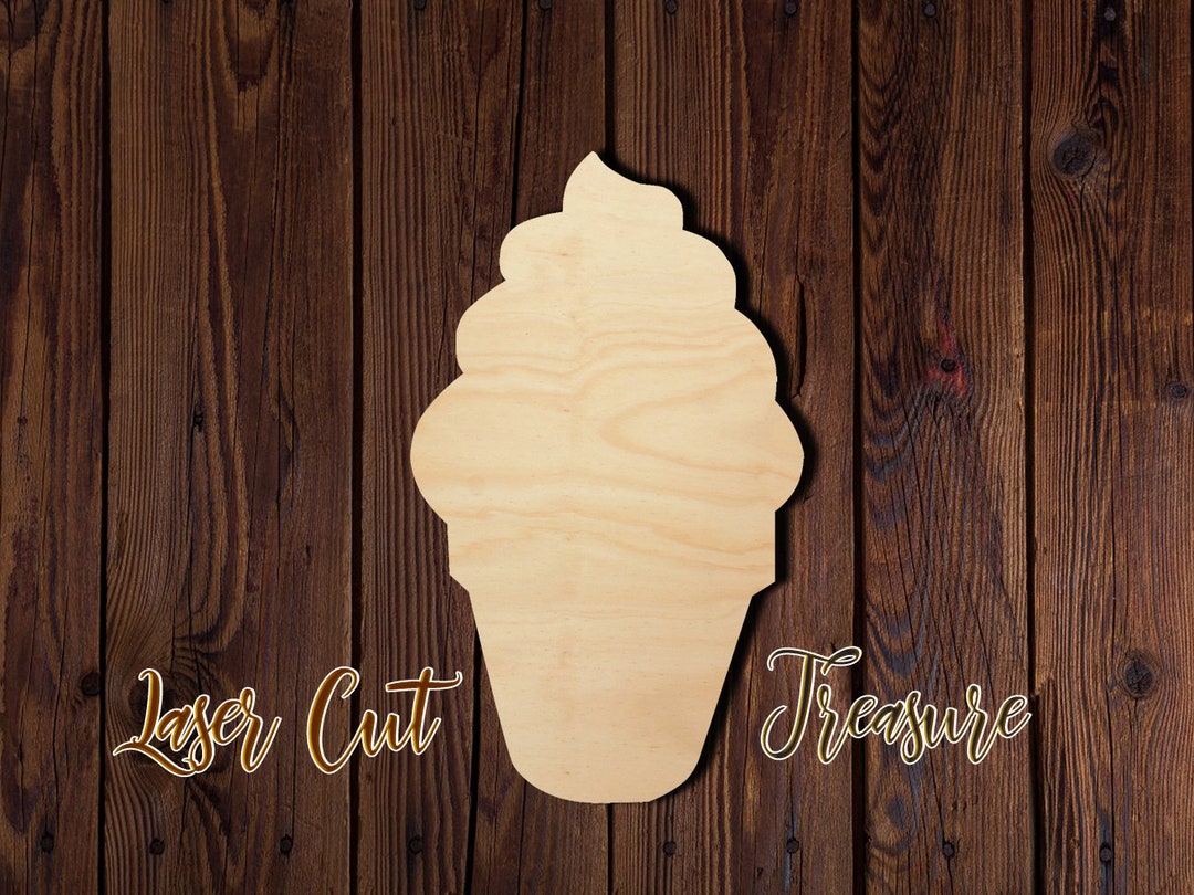 Ice Cream - Summer - Unfinished Laser Cut Wood Shape - 1/8" Baltic ...