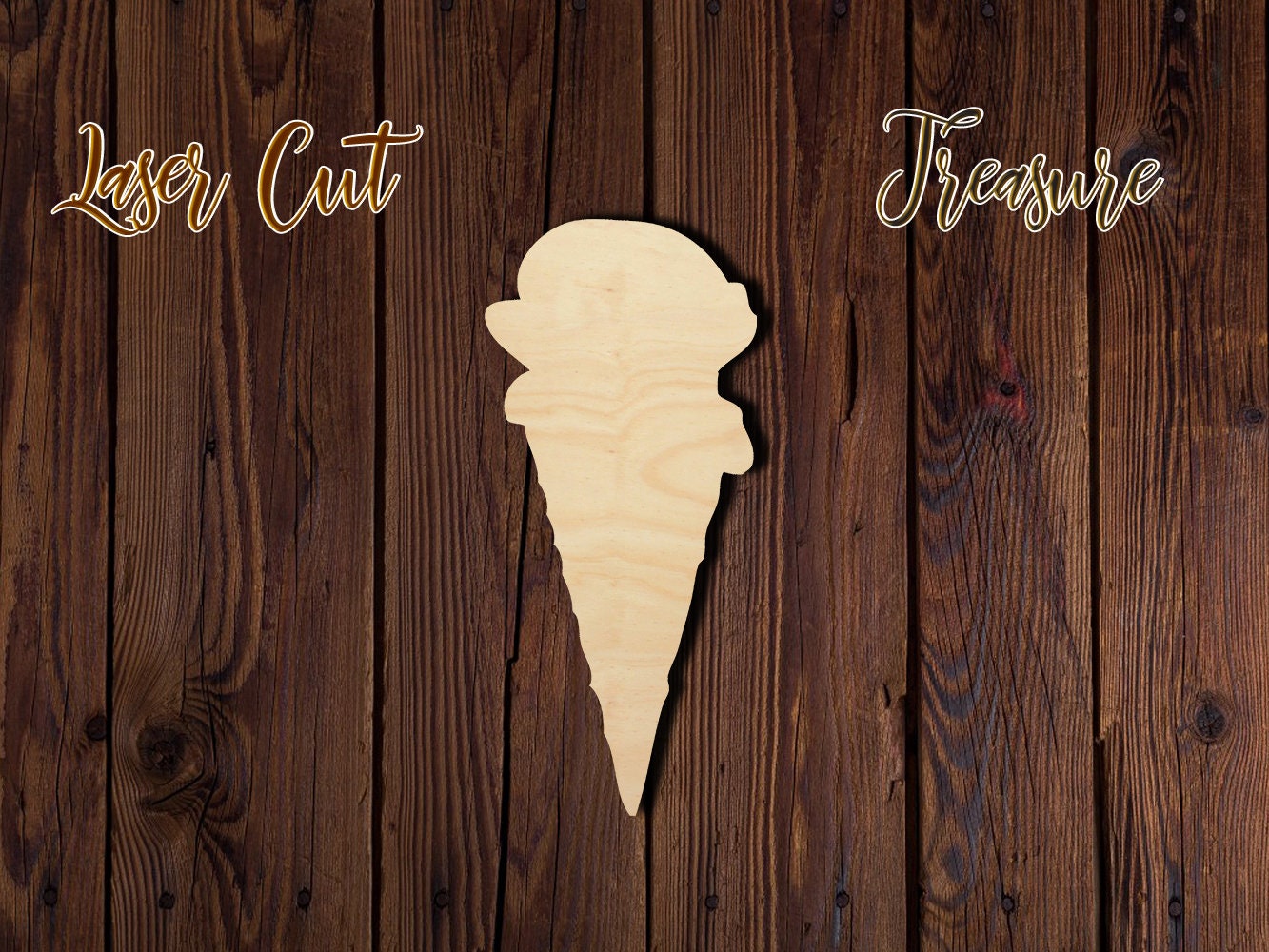Ice Cream - Summer - Unfinished Laser Cut Wood Shape - 1/8" Baltic ...