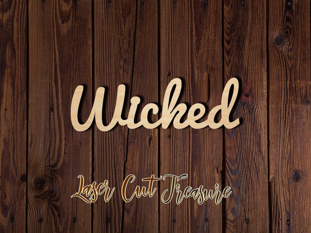 Wicked Wood Sign - Unfinished Laser Cut Wood Shape - 1/8" Baltic Birch ...