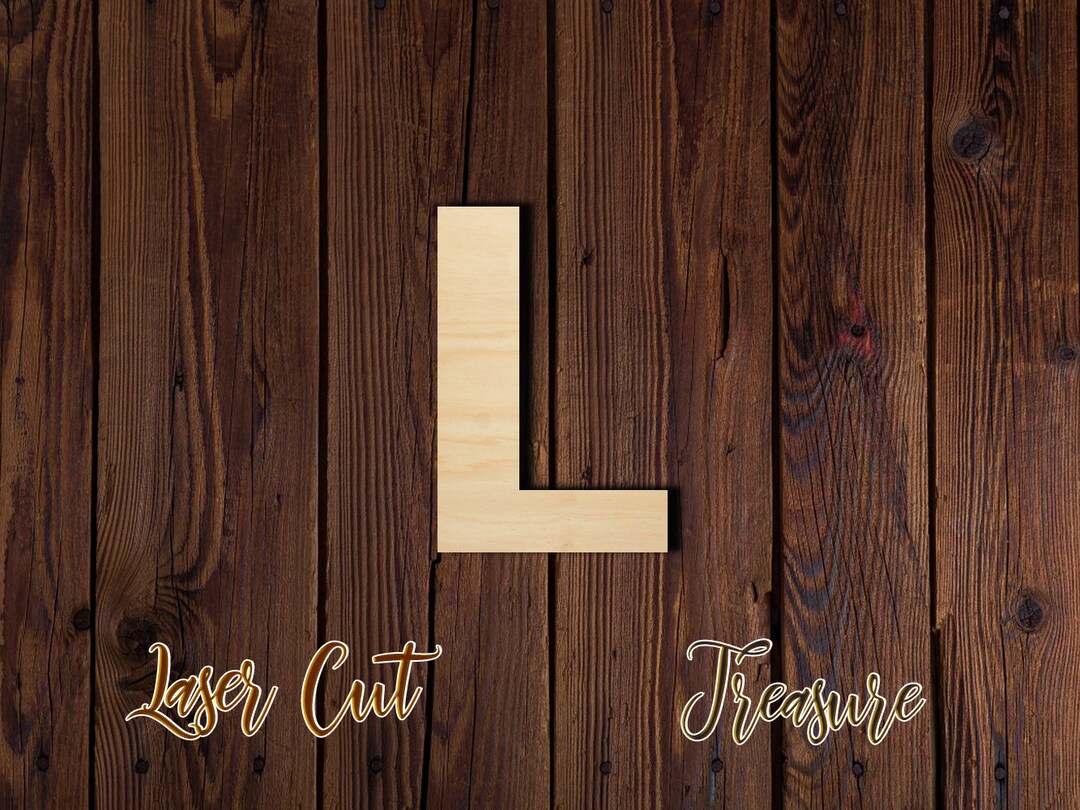 L - Letter - Unfinished Laser Cut Wood Shape - 1/8" Baltic Birch ...