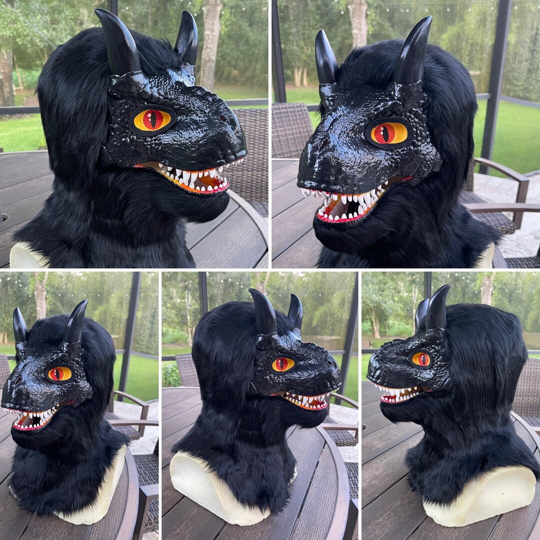 T-rex Raptor Mask Premade Fursuit Head - Etsy