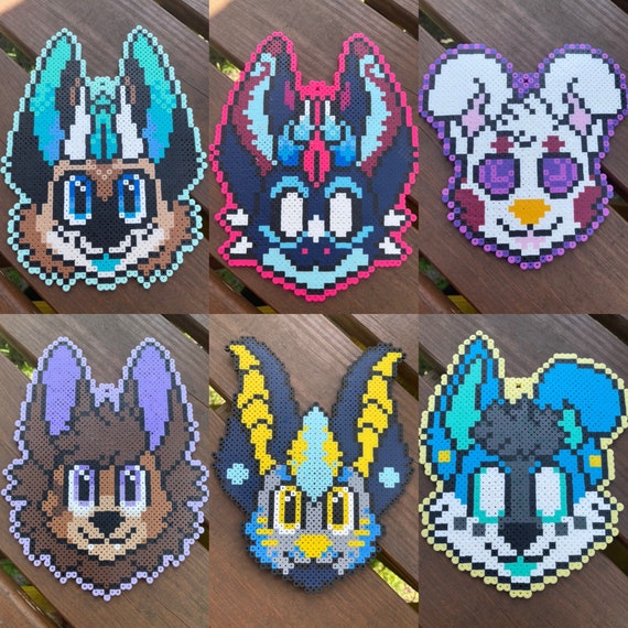 Custom Fursona Perler Badges - Etsy Canada
