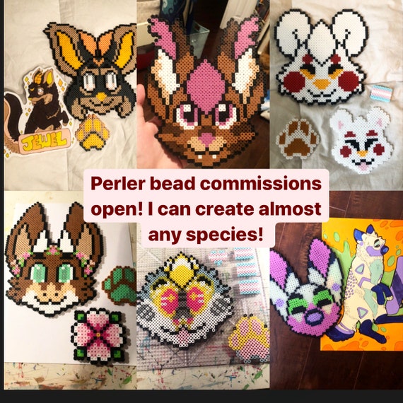 Custom Fursona Perler Badges | Etsy