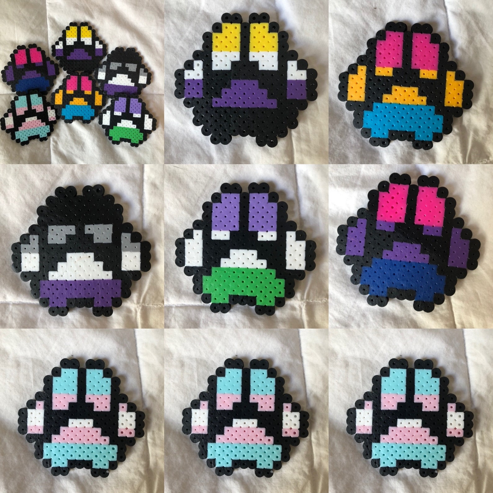 Mini Pride Perler Bead Paws | Etsy