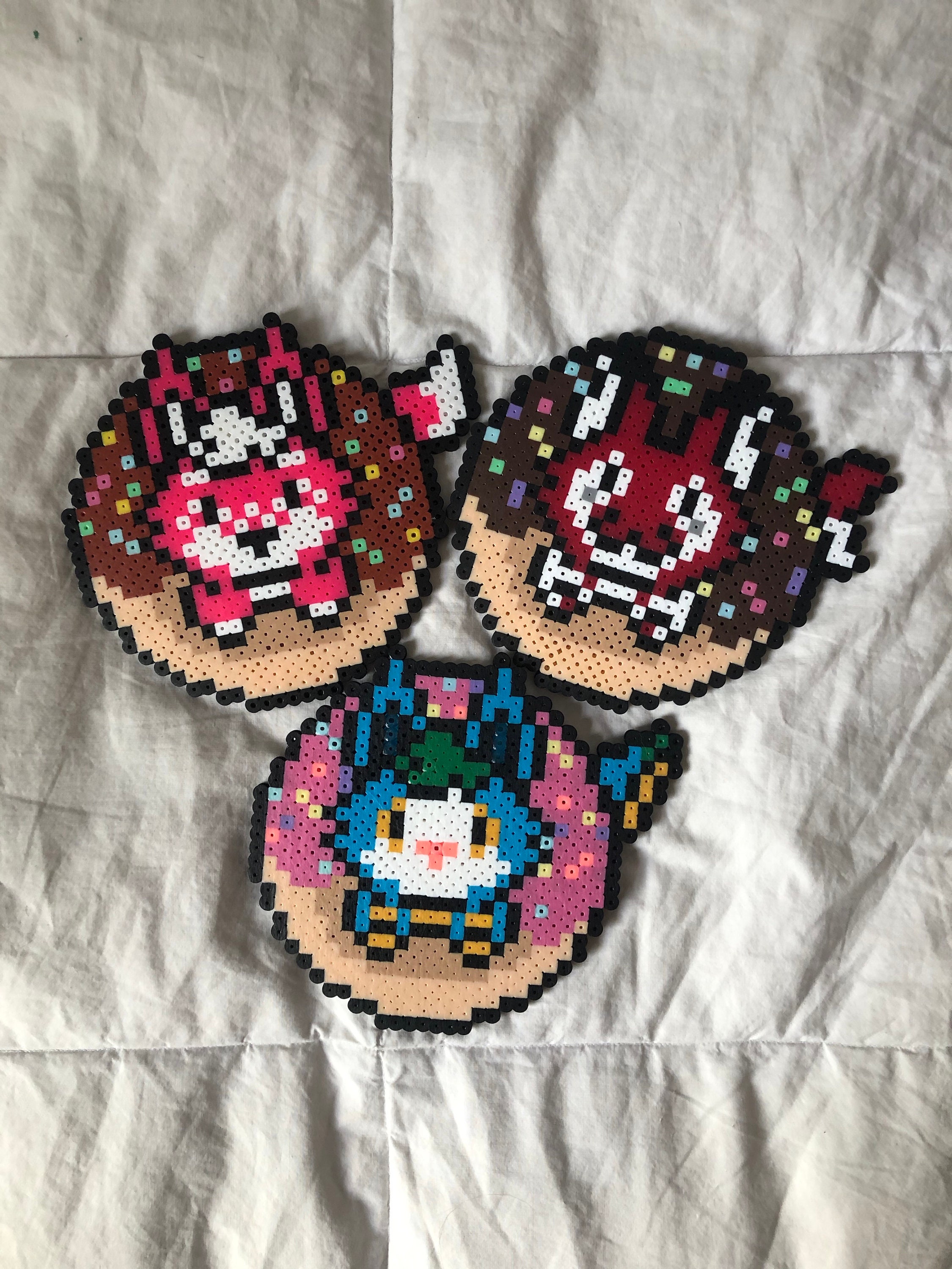Custom Fursona Perler Bead Doughnut Badge - Etsy
