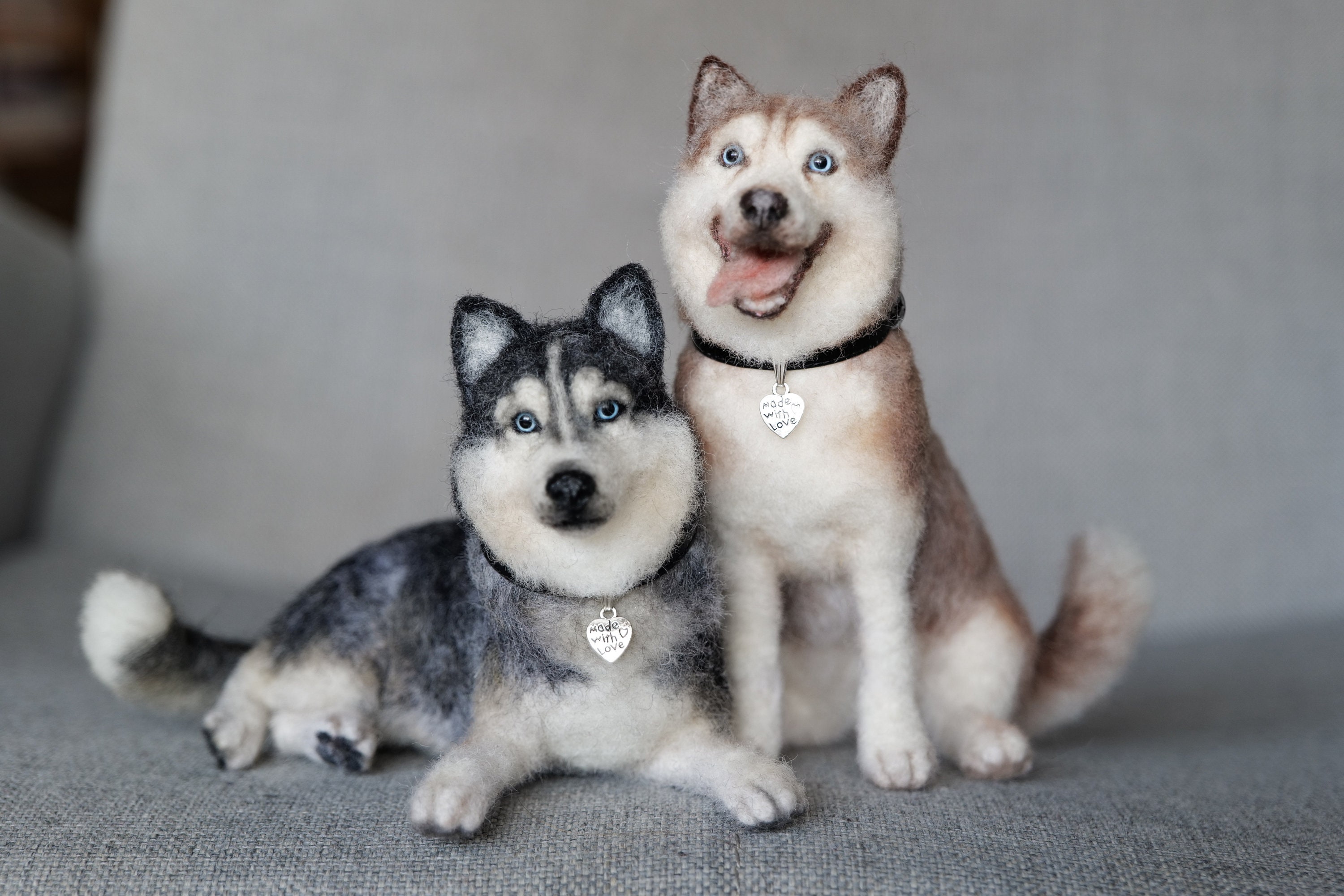 Made to Order - Realistic Husky, Malamute Replica, Dog Portrait, Needle ...