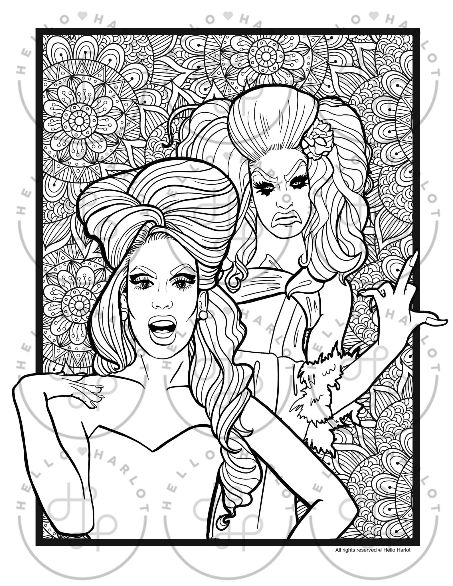 Printable Digital Coloring Book for Grownups Rupaul's - Etsy