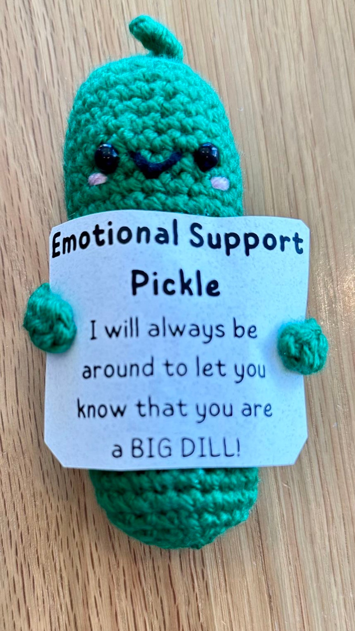 Cute Emotional Support Pickle, Positive Pickle, Send Hugs and Positive ...