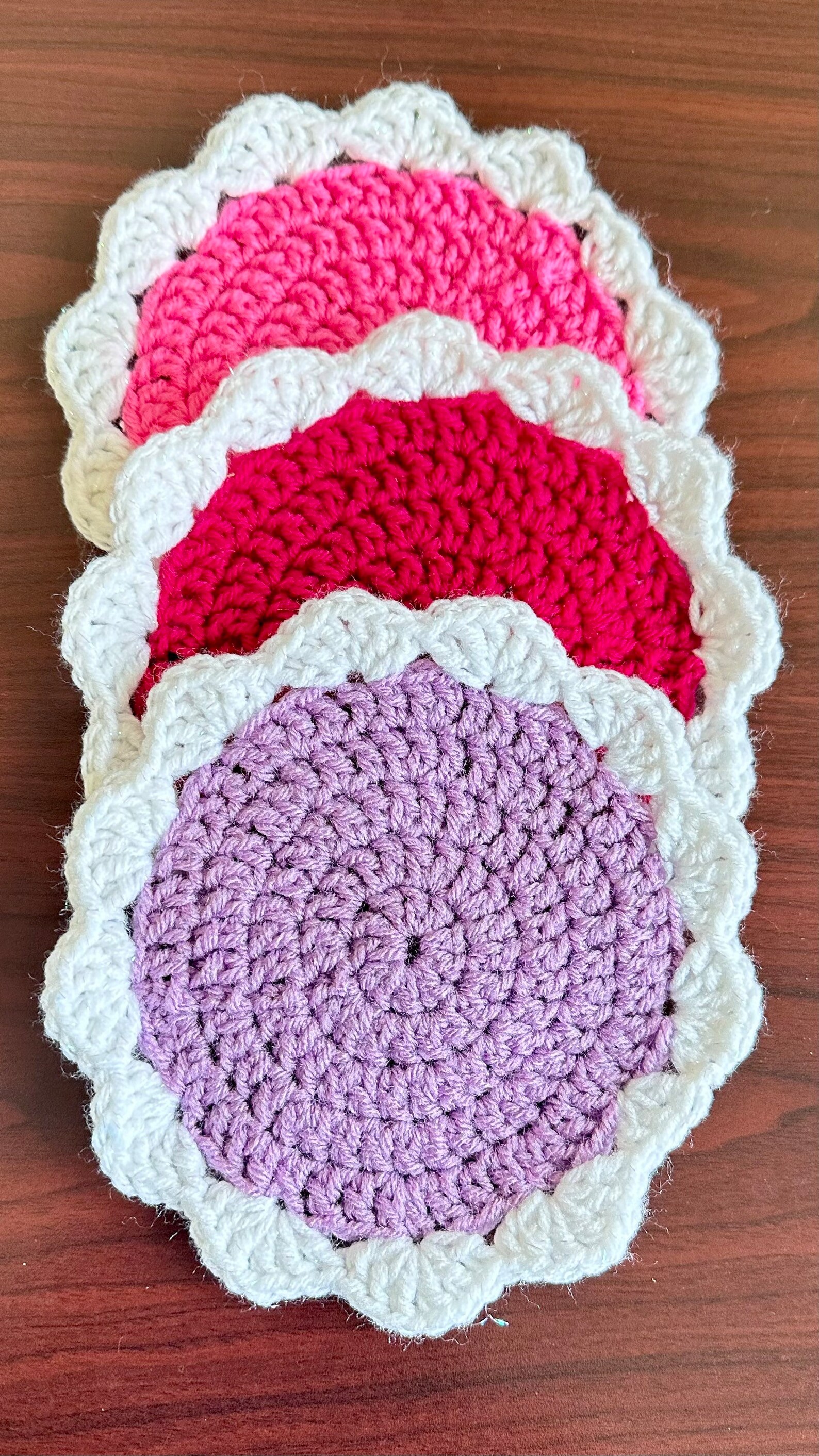 Festive Crochet Round Trivet, Set of Three, Ready to Ship Crocheted Hot ...