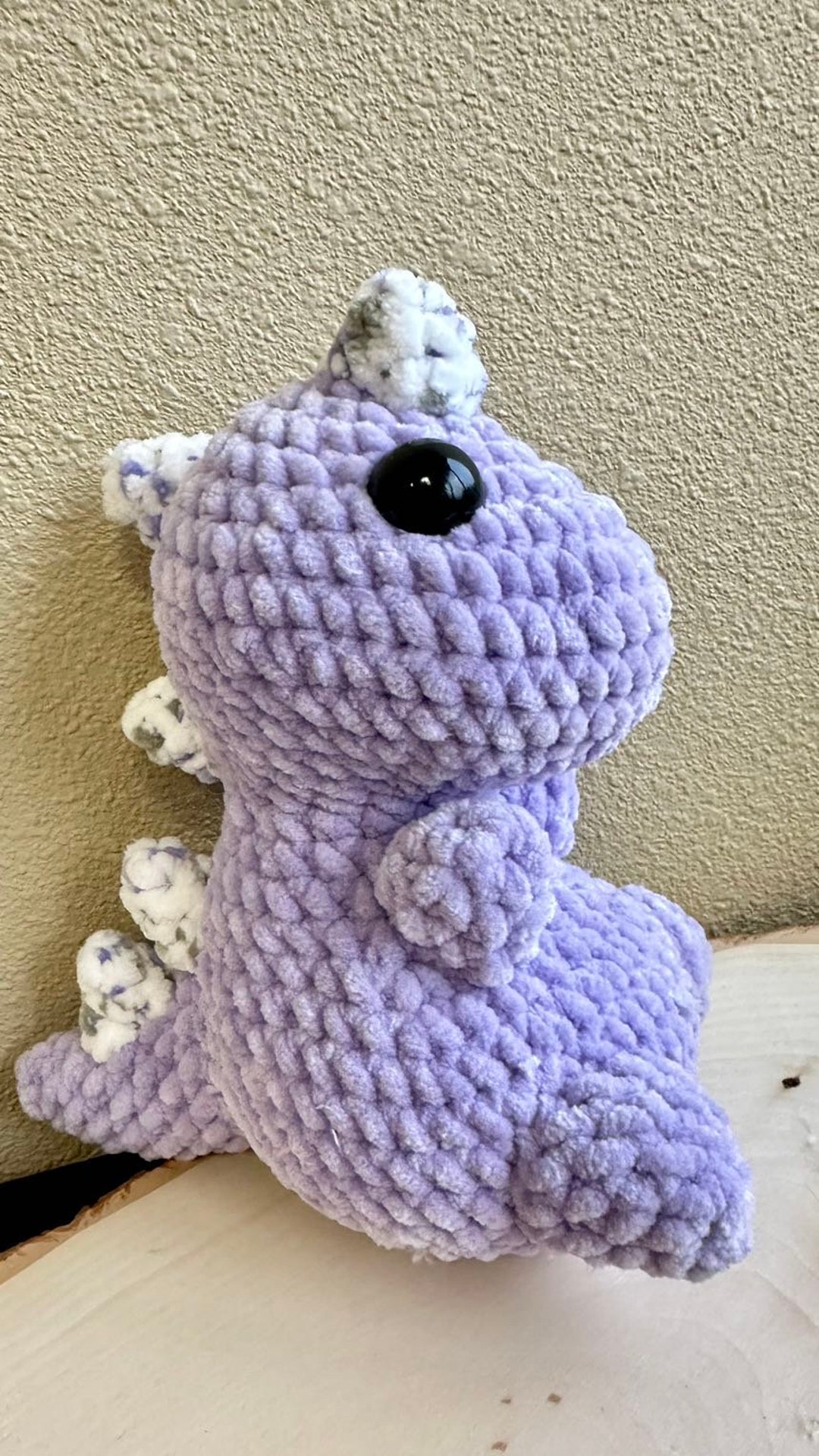 Purple T-rex Crochet Dinosaur Plush, Crochet Purple Dino Plush ...