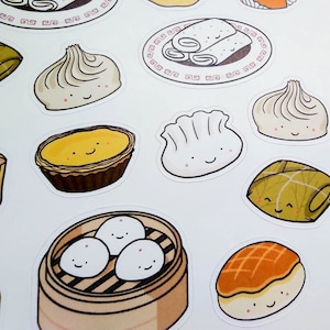 Dim Sum Sticker Sheets, Chinese Food Stickers, Kawaii Food Stickers (38 ...