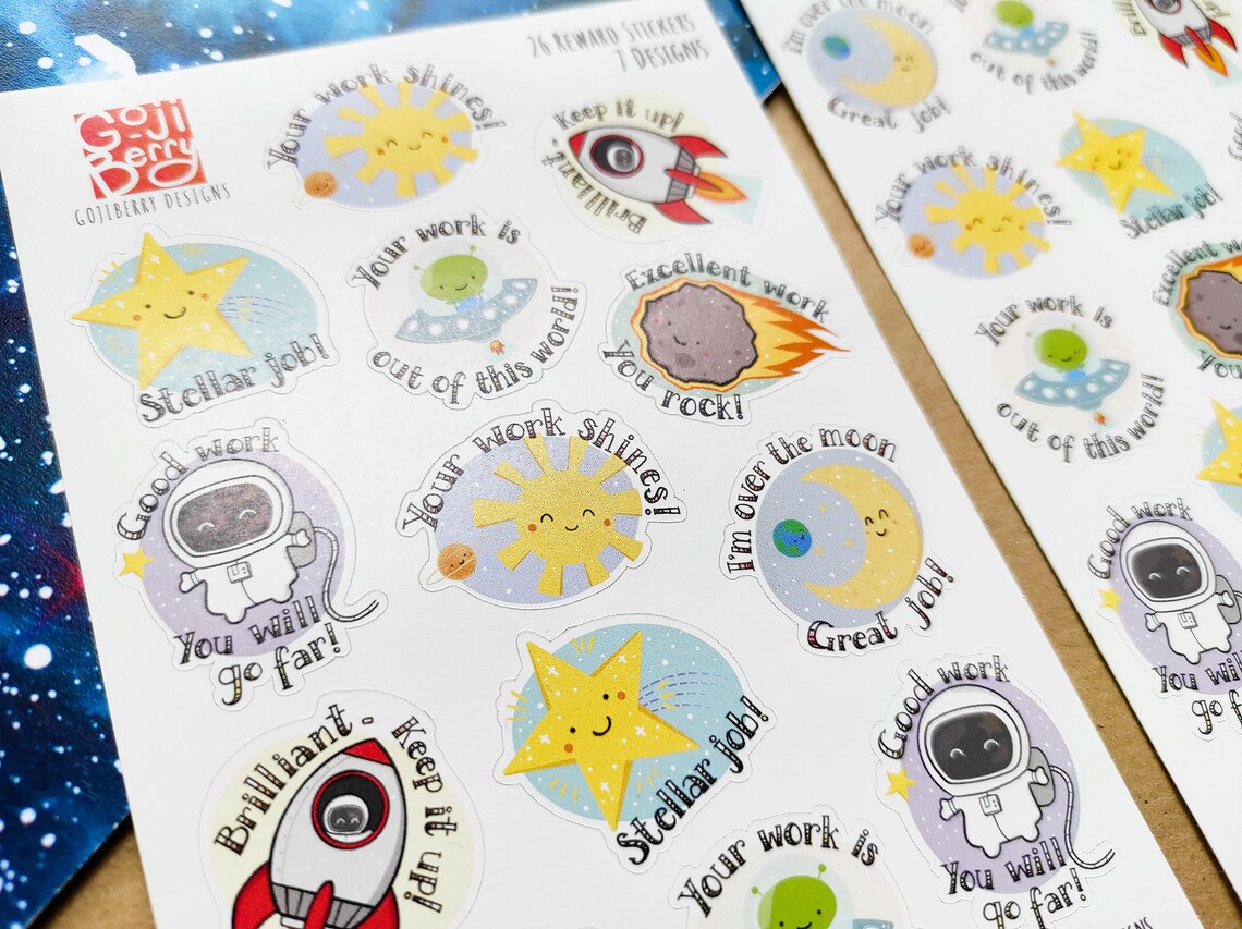 Outer Space Teacher Stickers Reward Stickers No.6 pack of - Etsy UK