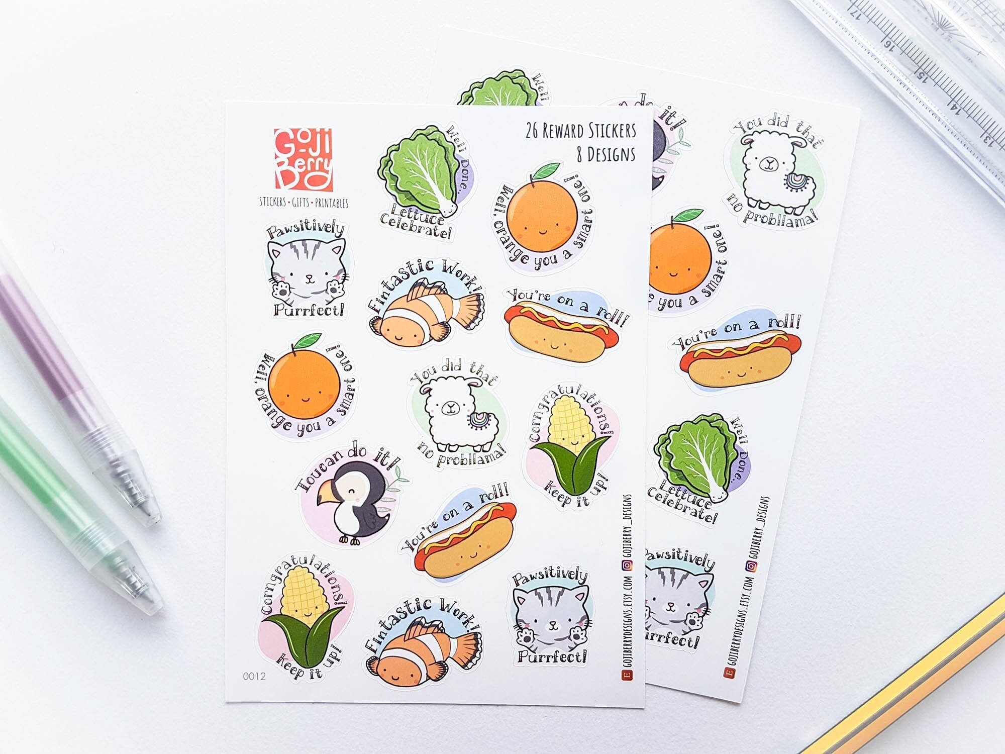 Punny Teacher Sticker Sheets Reward Stickers No.2 Stickers - Etsy Polska