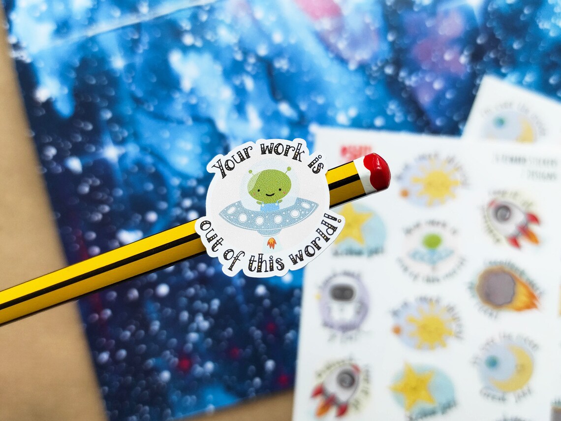 Outer Space Teacher Stickers Reward Stickers No.6 Pack of | Etsy