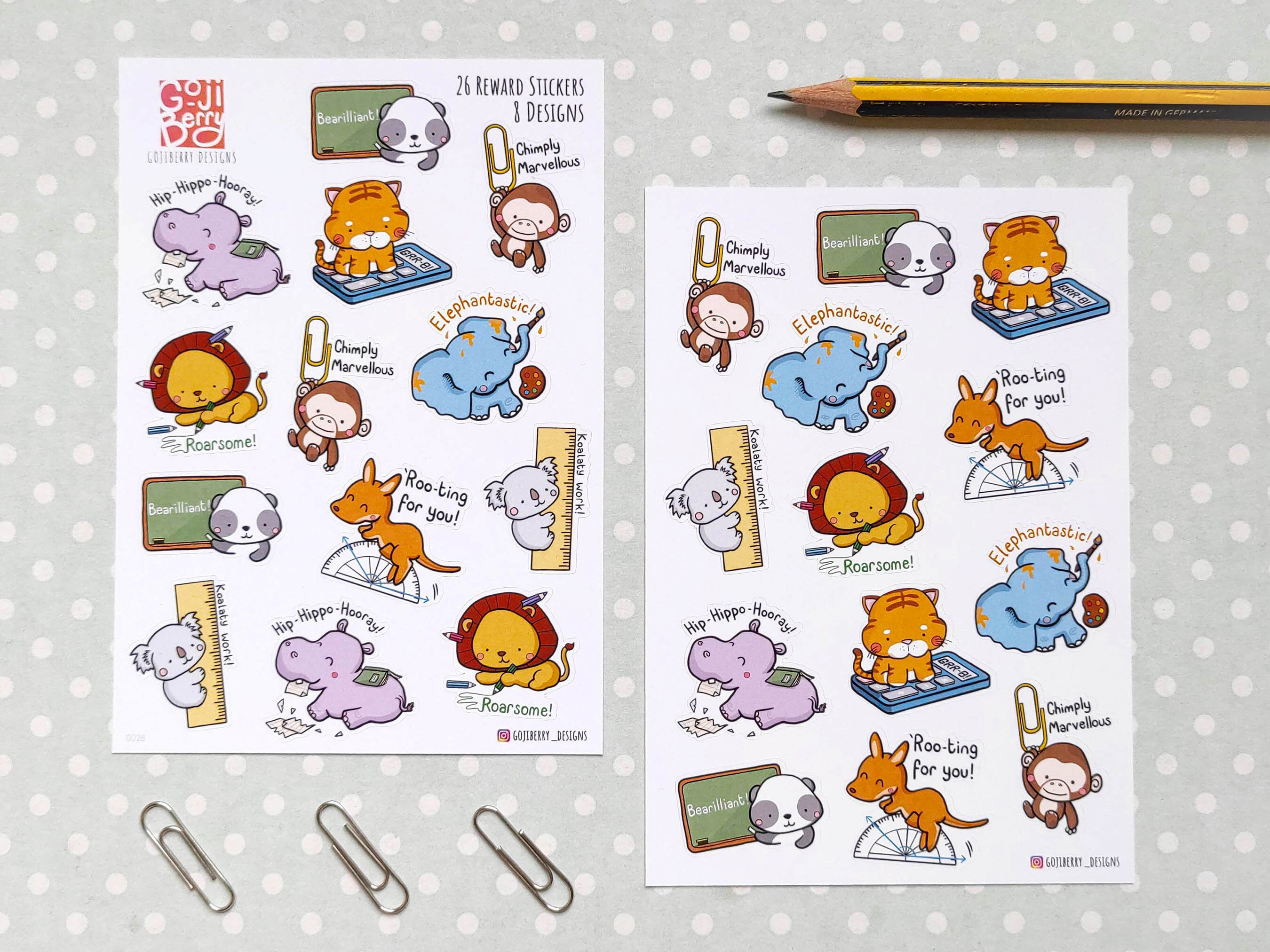 Wild Animals, Classroom Jungle Reward Stickers No.8 (pack of 26 ...