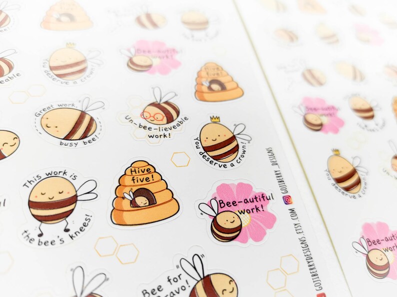 Bee Stickers Mini Reward Stickers for Students Home School | Etsy UK