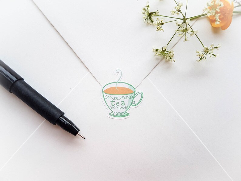 Cafe Stickers, Coffee and Tea Sticker Sheet for Planners, Snail Mail ...
