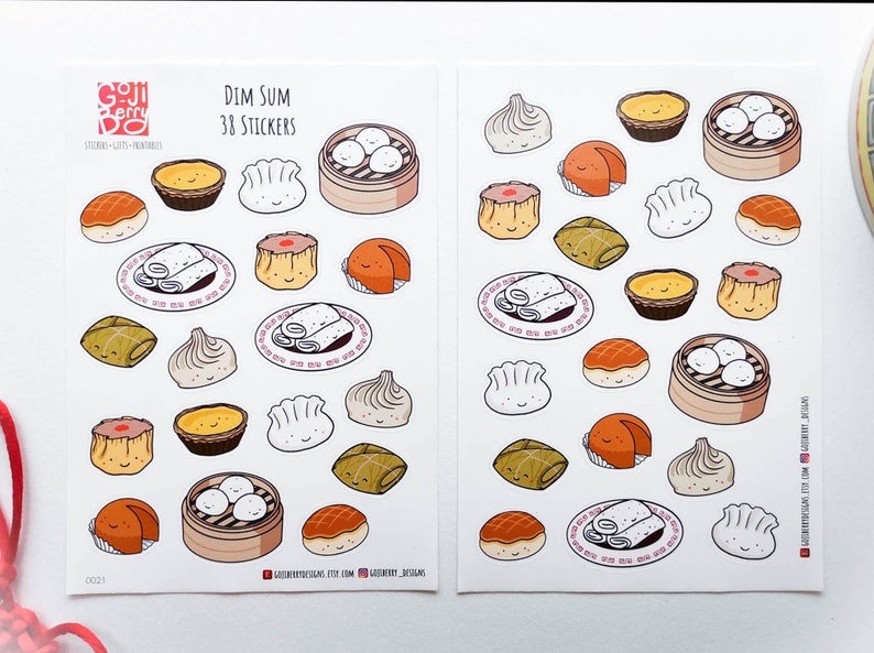 Dim Sum Sticker Sheets Chinese Food Stickers Kawaii Food - Etsy