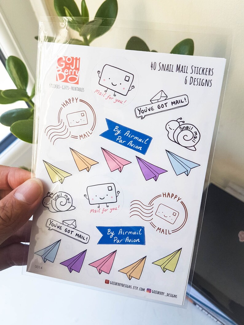 Snail Mail Stickers Pen Pal Sticker Paper Plane Sticker | Etsy