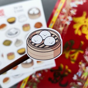 Dim Sum Sticker Sheets, Chinese Food Stickers, Kawaii Food Stickers (38 ...