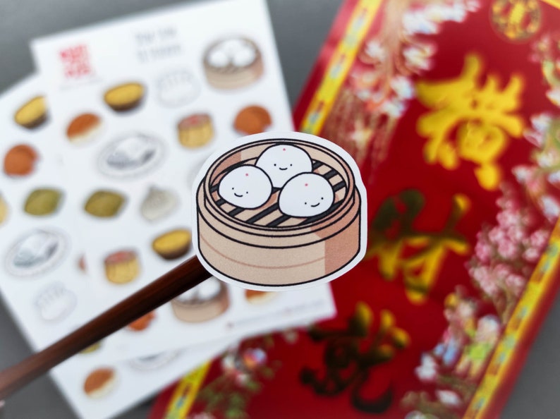 Dim Sum Sticker Sheets, Chinese Food Stickers, Kawaii Food Stickers (38 ...