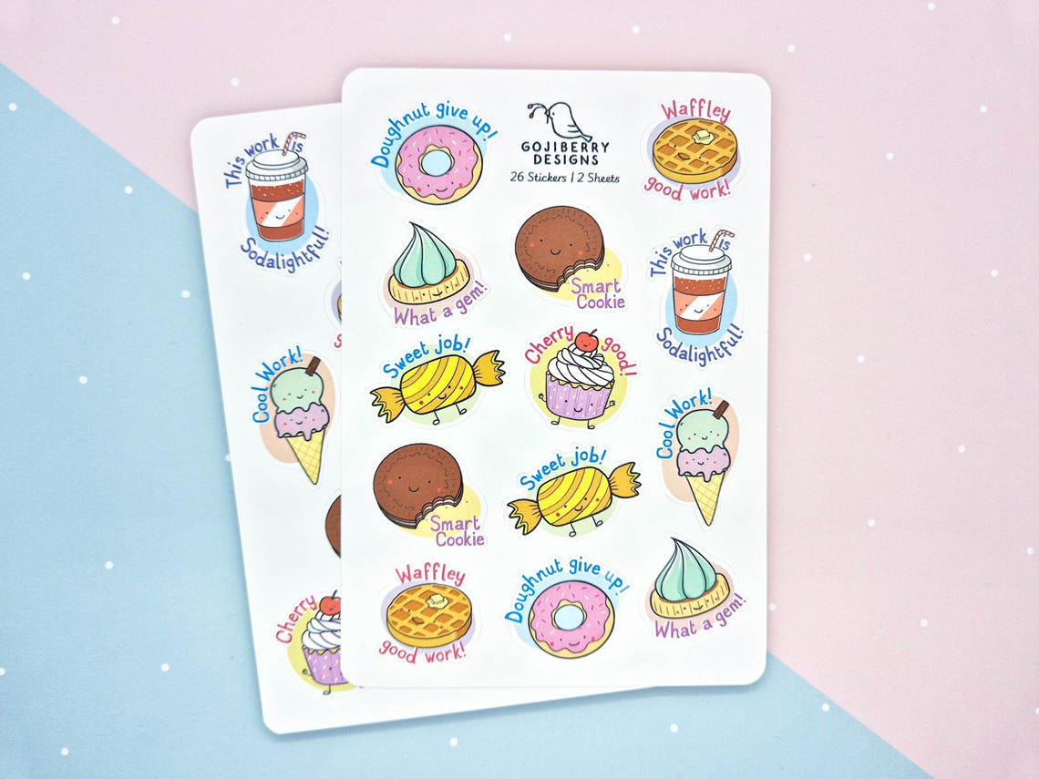 Teacher Stickers Candy Theme, Reward Stickers No.4 Sweet Treats (pack ...