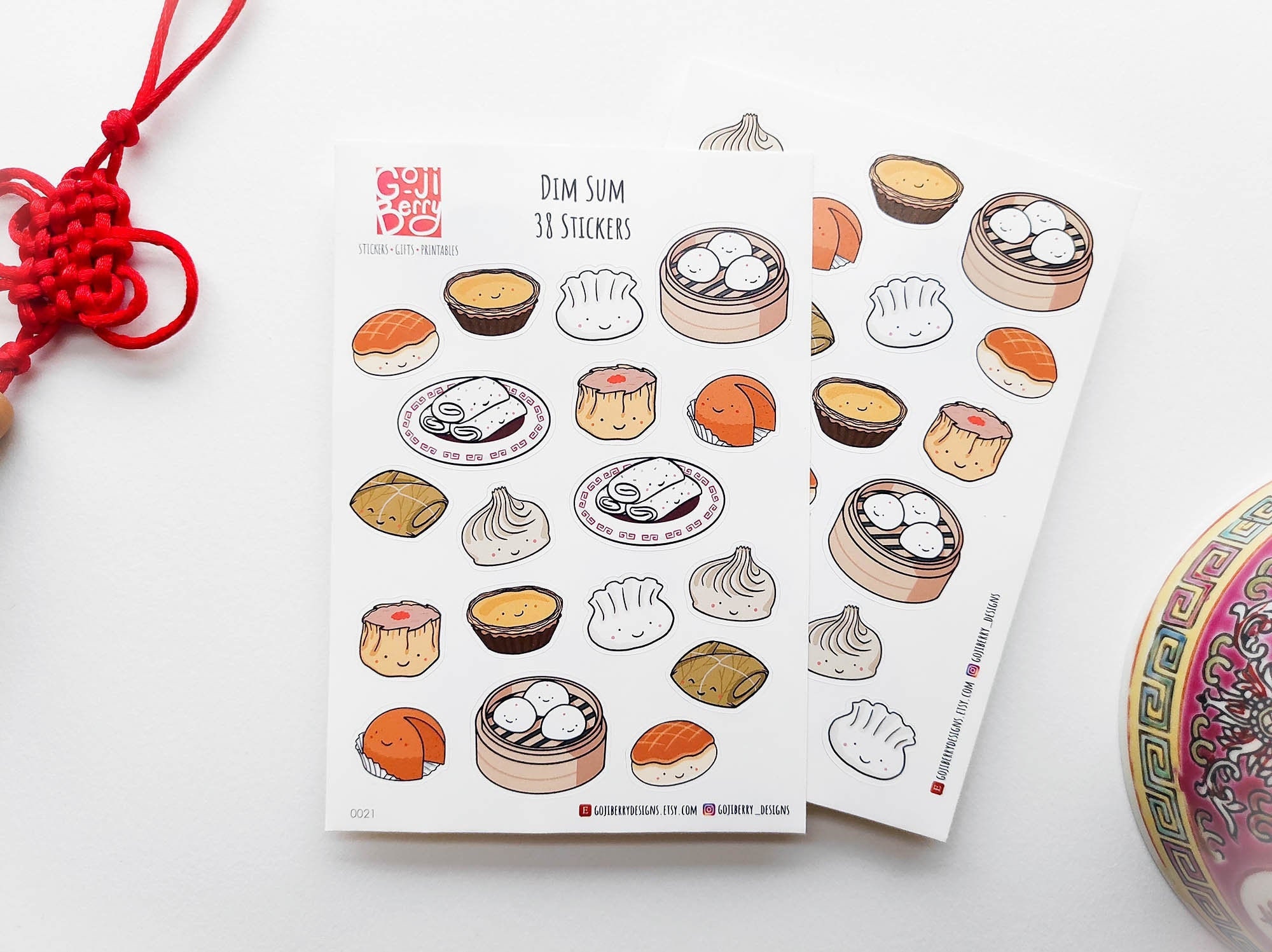 Dim Sum Sticker Sheets, Chinese Food Stickers, Kawaii Food Stickers (38 ...