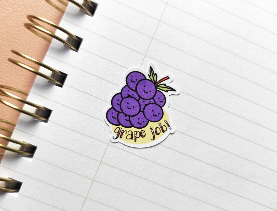 Grape Job Reward Stickers X 30, Fun Fruit Teacher Stickers - Etsy