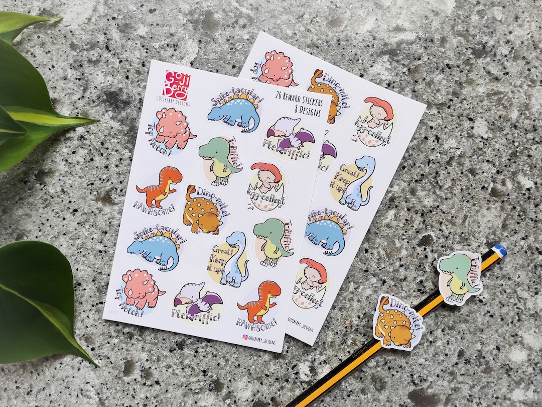 Dinosaur Reward Teacher Stickers, Jurassic Theme, Reward Stickers No.7 ...