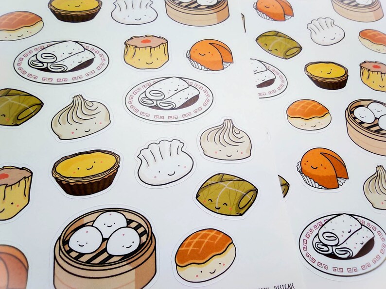 Dim Sum Sticker Sheets Chinese Food Stickers Kawaii Food - Etsy