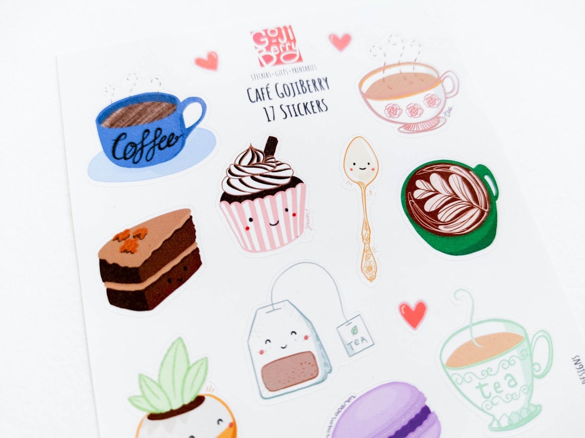 Cafe Stickers Coffee and Tea Sticker Sheet for Planners - Etsy UK