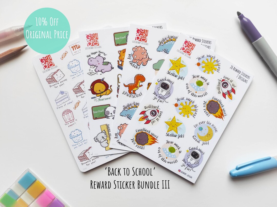 Reward Sticker Bundle III, Multipack Teacher Stickers, Back to School ...