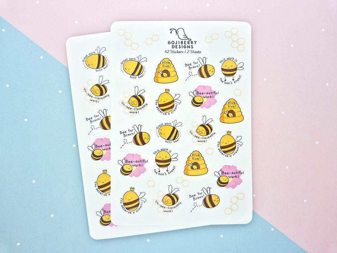Bee Reward Stickers: Mini Student Stickers (42 Pack) - Etsy
