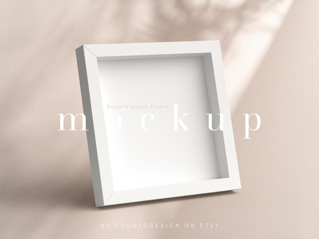 Square Paper Frame Mockup, 8x8 Shadowbox (PSD Smart Object) - Etsy UK