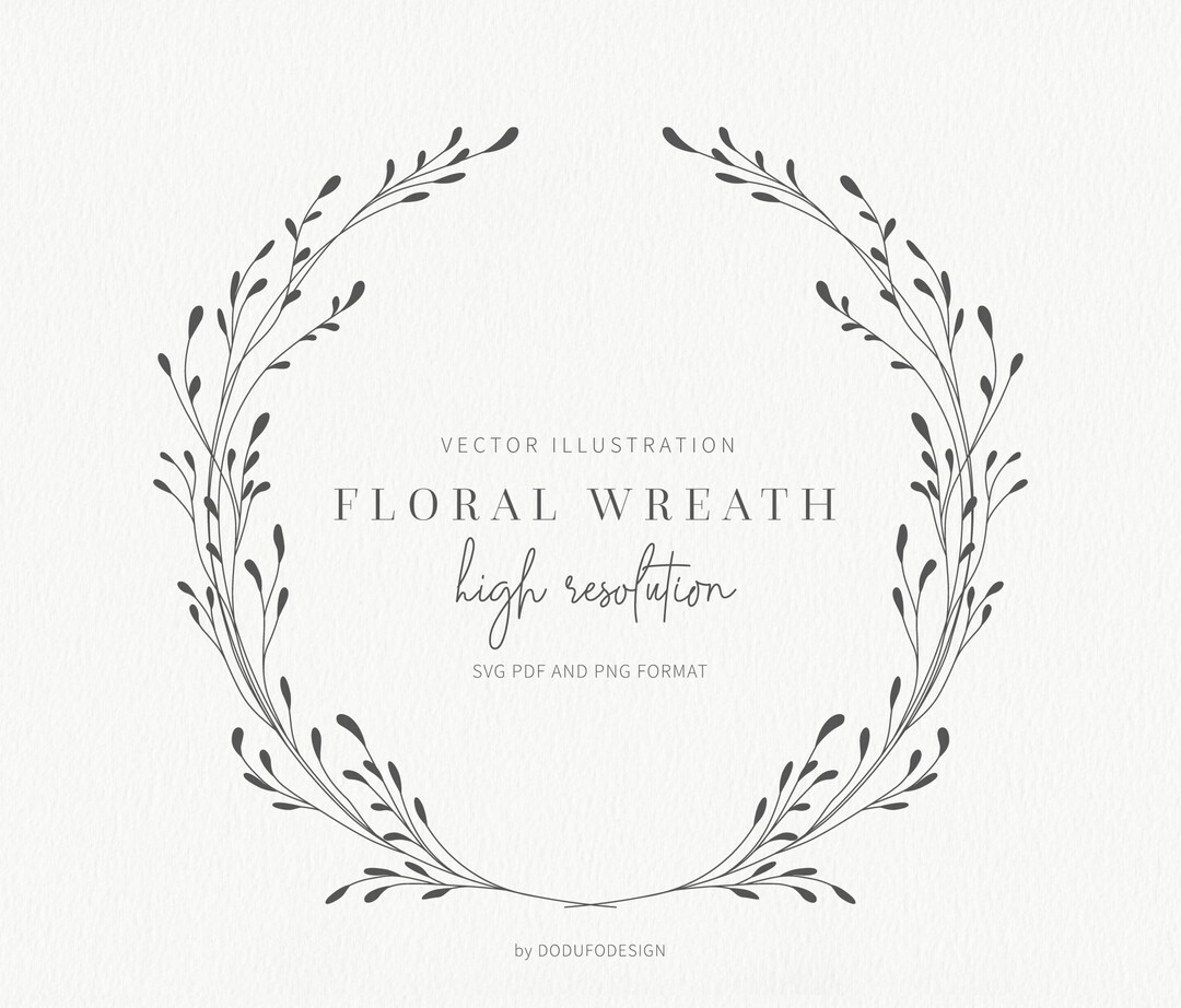 Farmhouse Wreath SVG - Laurel Wreath - Floral Wreath - Leaf Border ...